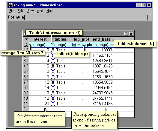 NumericBase Object Oriented Spreadsheet Saving Account Scenarios